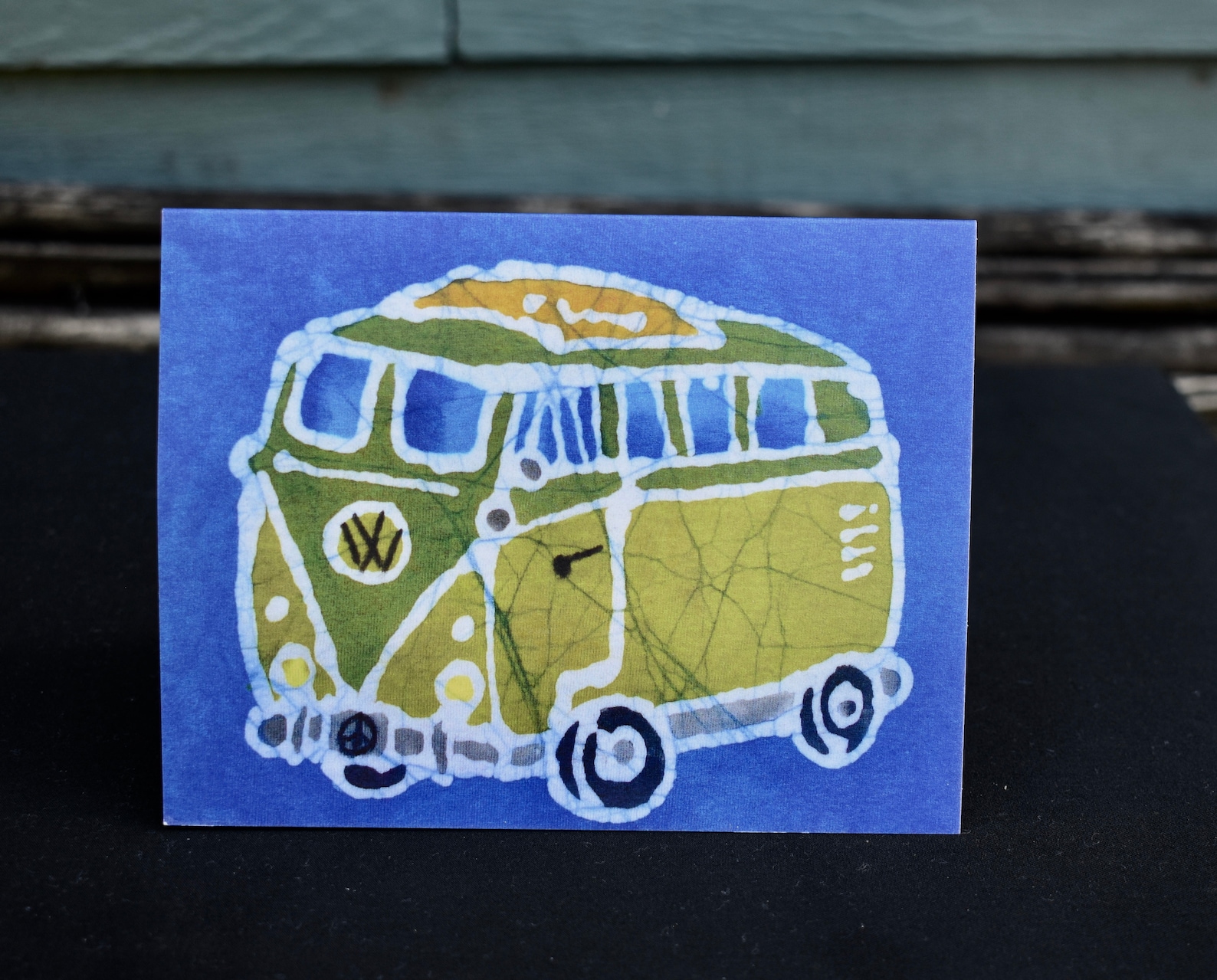 Hippie Van Cardnote Cardbatik Card Batik Note Card Hippie - Etsy