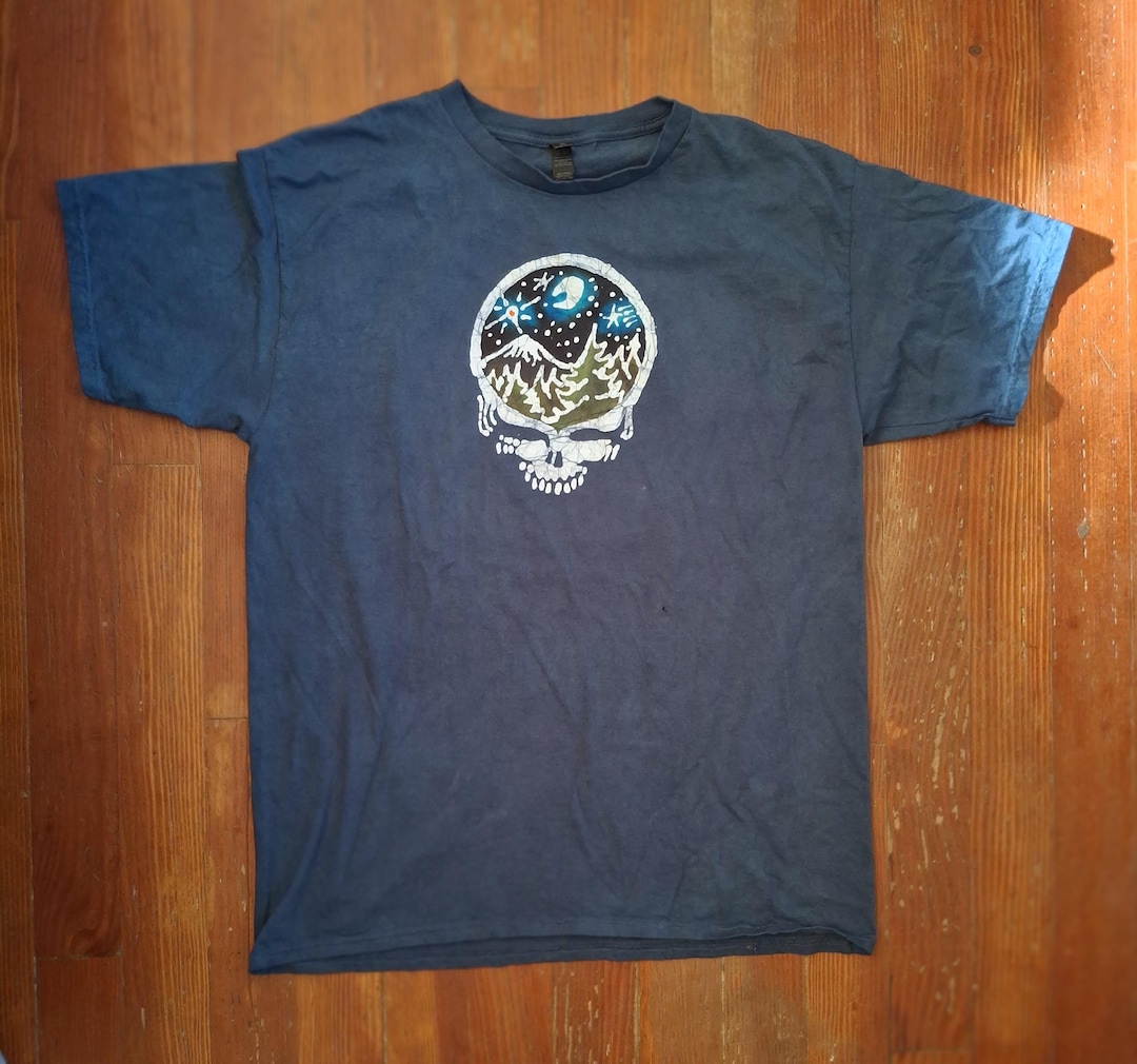 One-of-a Kind Batik Size XL Hand Drawn Batik Stealie Mountains of the ...