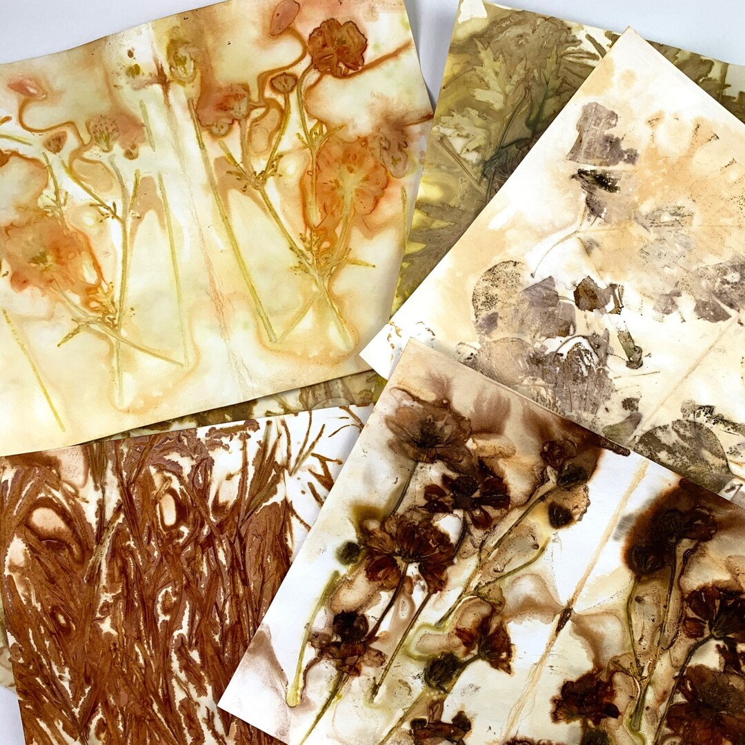 Eco Print Paper Bundle of Hand Dyed Junk Journal Papers for ...