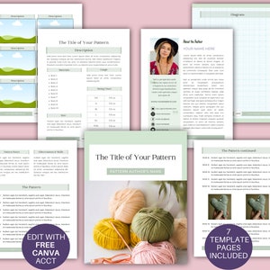 Crochet Pattern Template, Editable Canva Design Tools to Customize Your ...