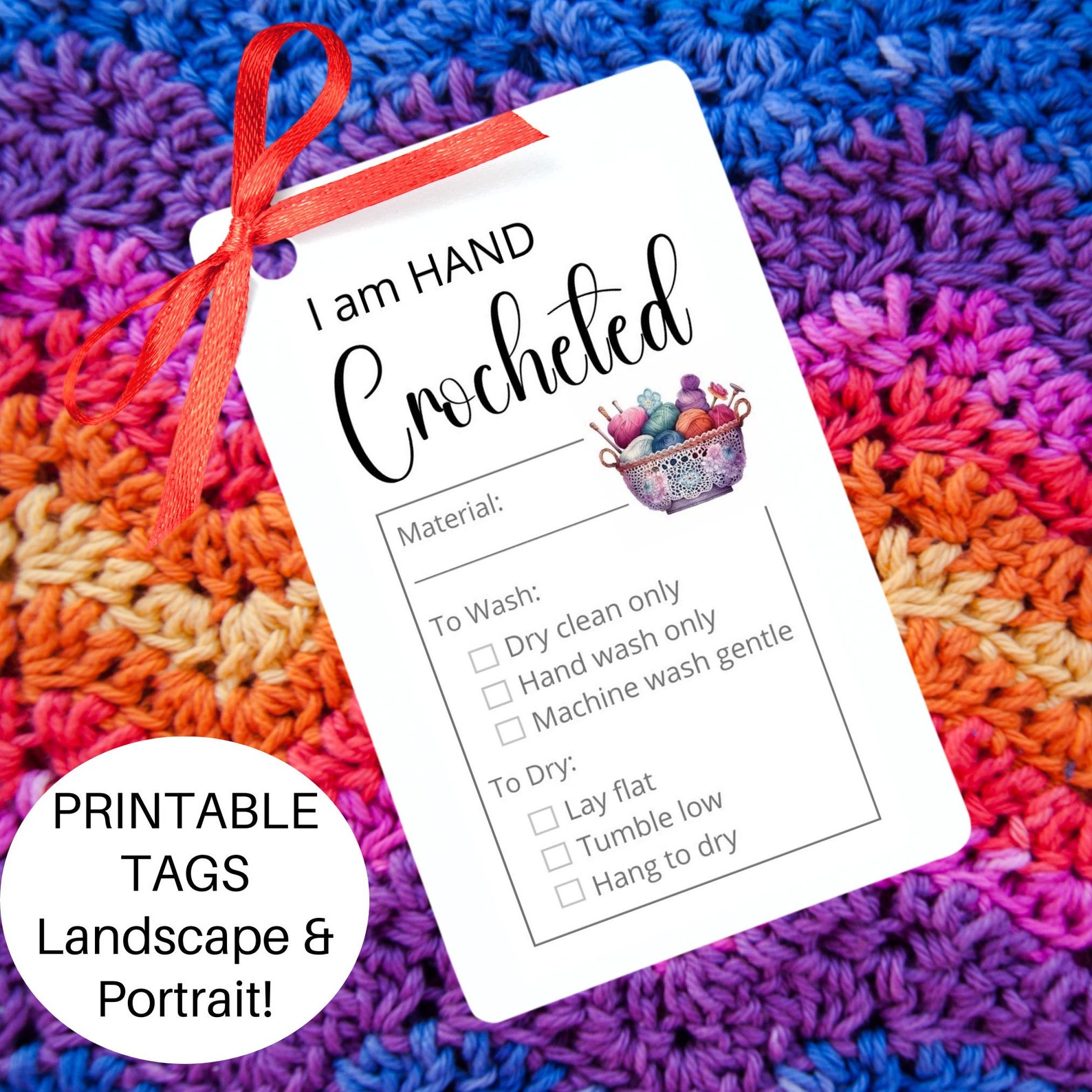 Printable Care Tag for Handmade CROCHET Gifts ~ I Am Hand Crocheted ...
