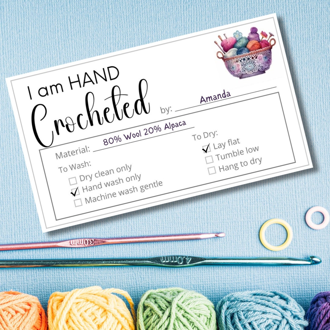 Printable Care Tag for Handmade CROCHET Gifts ~ I Am Hand Crocheted ...