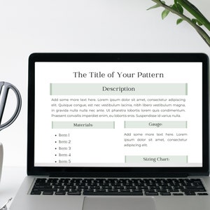 Crochet Pattern Template, Editable Canva Design Tools to Customize Your ...