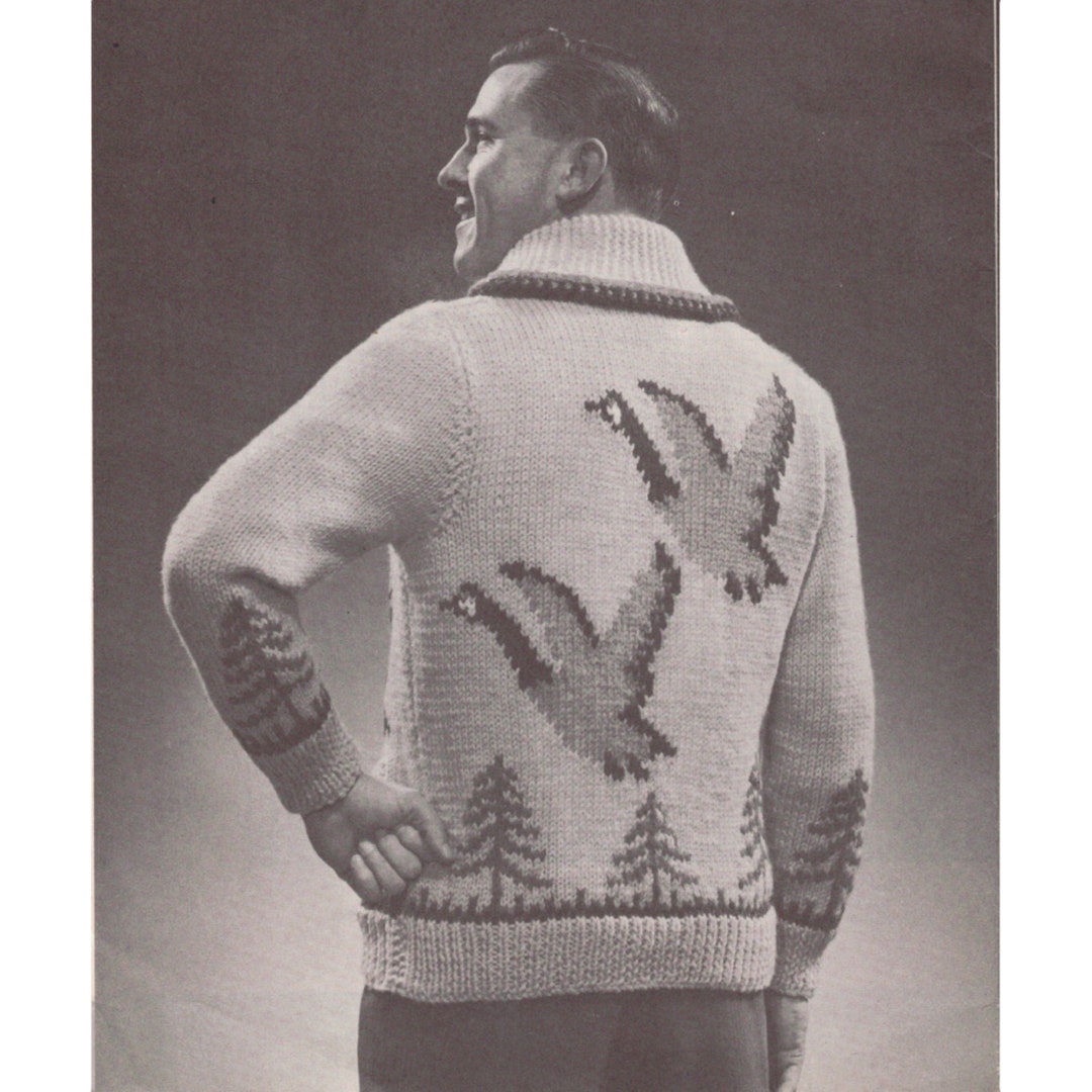 Man's Canada Goose Sweater Vintage Knitting Pattern - Etsy