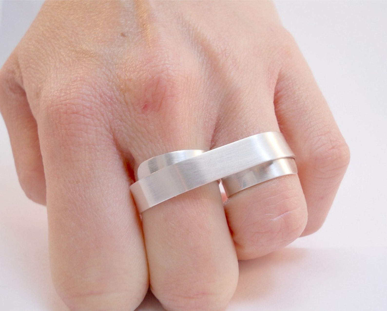 Sterling Silver Two Finger Ring - Etsy