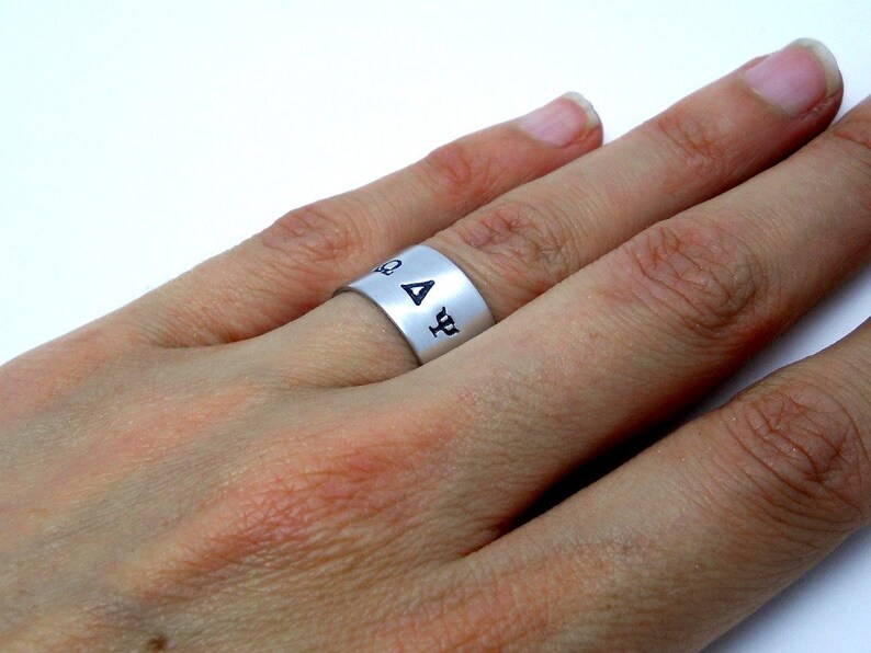 Custom Greek Silver Ring - Sorority / Fraternity Jewelry - Etsy