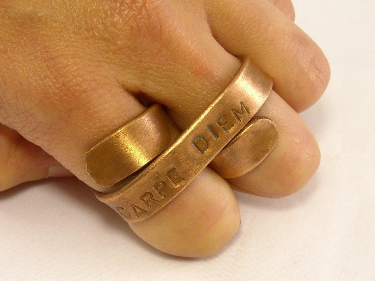 Custom Two Finger Ring Define Yourself Tattoo Banner Ring - Etsy