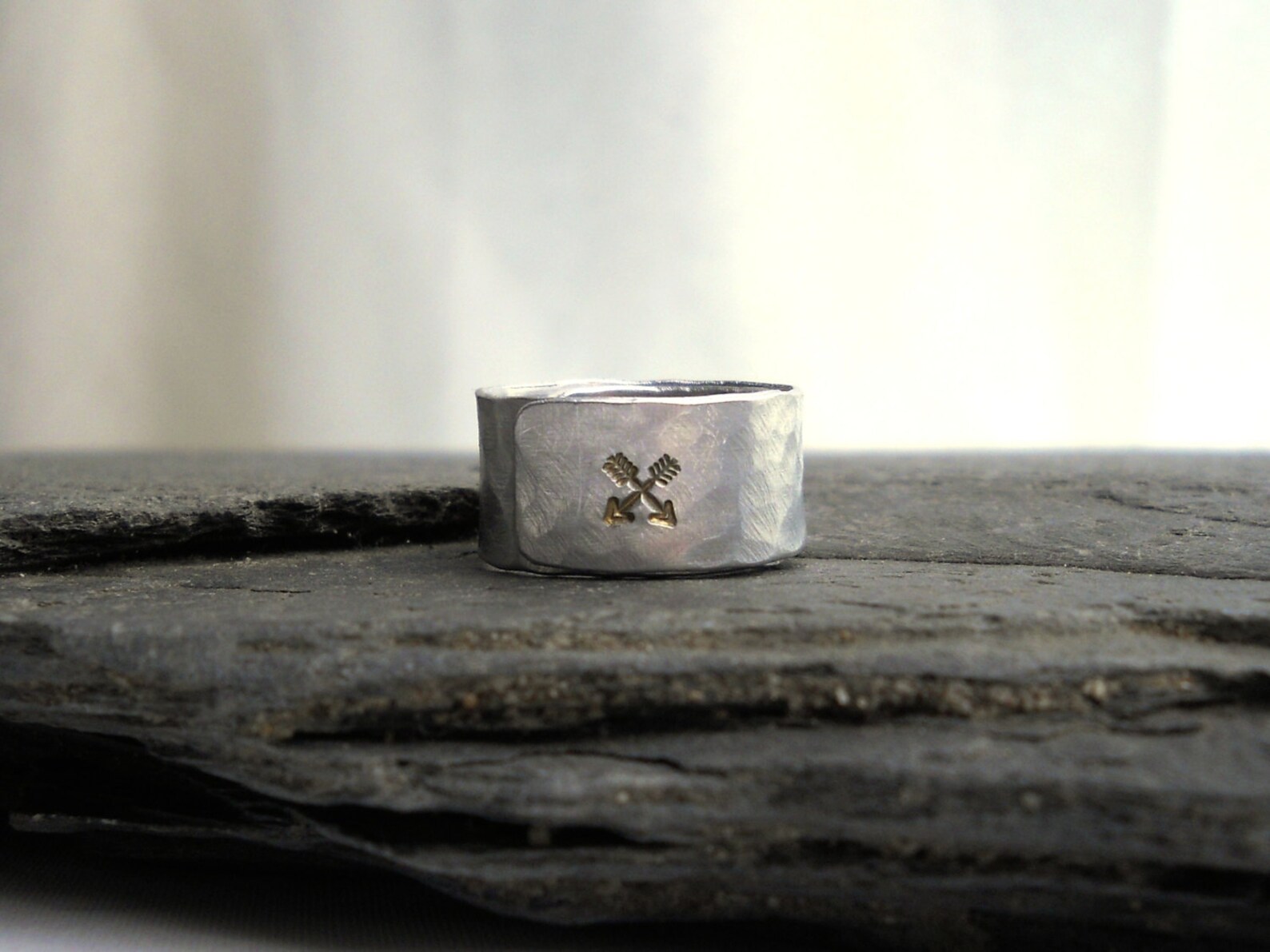 Single Crossed Arrows Ring for HIM Men's Wide Silver - Etsy
