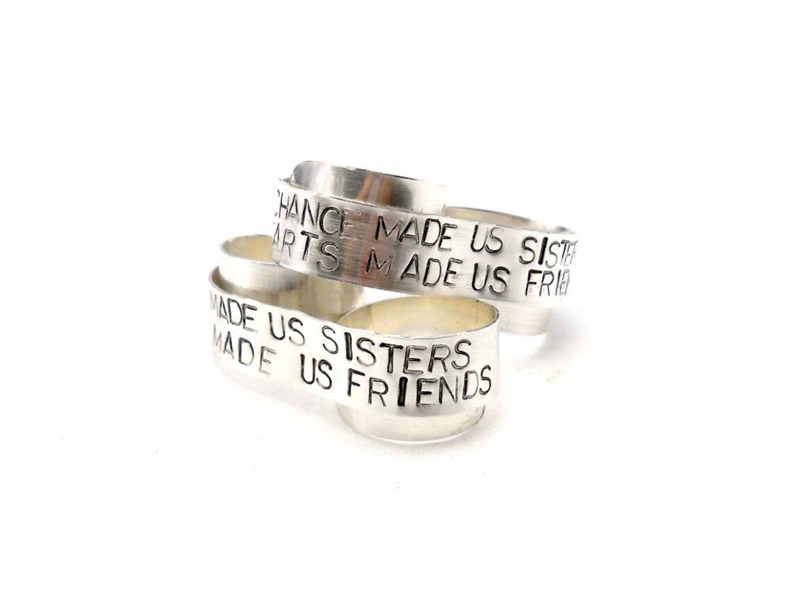Sterling Personalized Ring Two Finger Ring Custom Sterling - Etsy