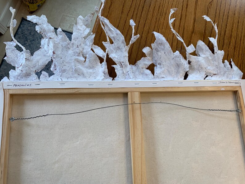 Sculptural Wall Art, Large Paper Mache Wall Decor, Leaves and Vines ...