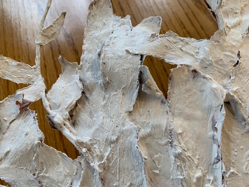 Sculptural Wall Art, Large Paper Mache Wall Decor, Leaves and Vines ...