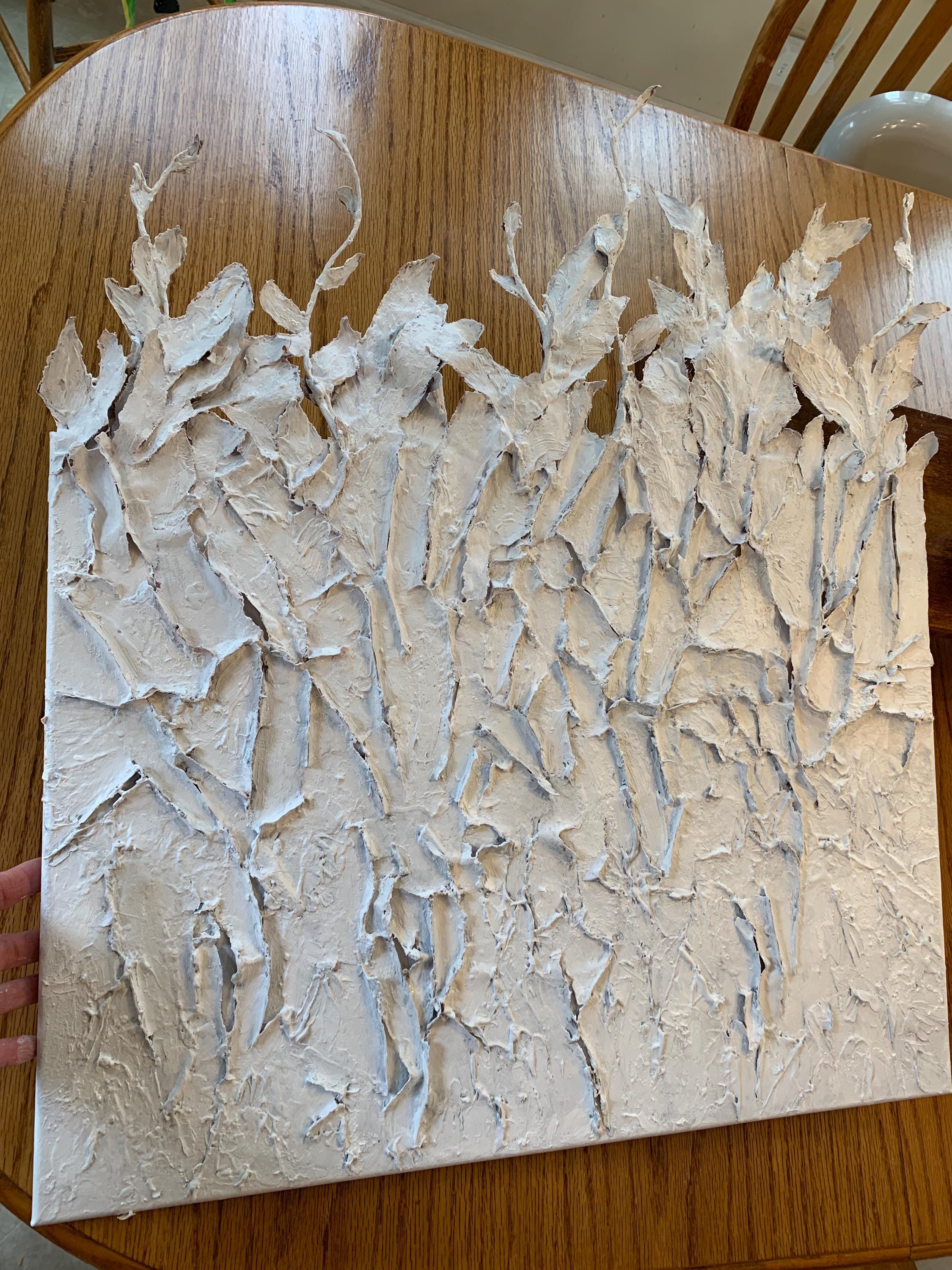 Sculptural Wall Art, Large Paper Mache Wall Decor, Leaves and Vines ...