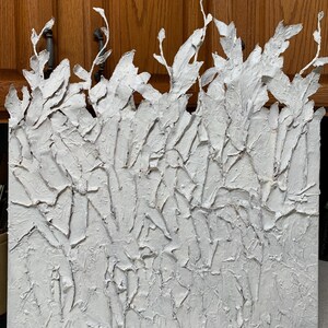 Sculptural Wall Art, Large Paper Mache Wall Decor, Leaves and Vines ...