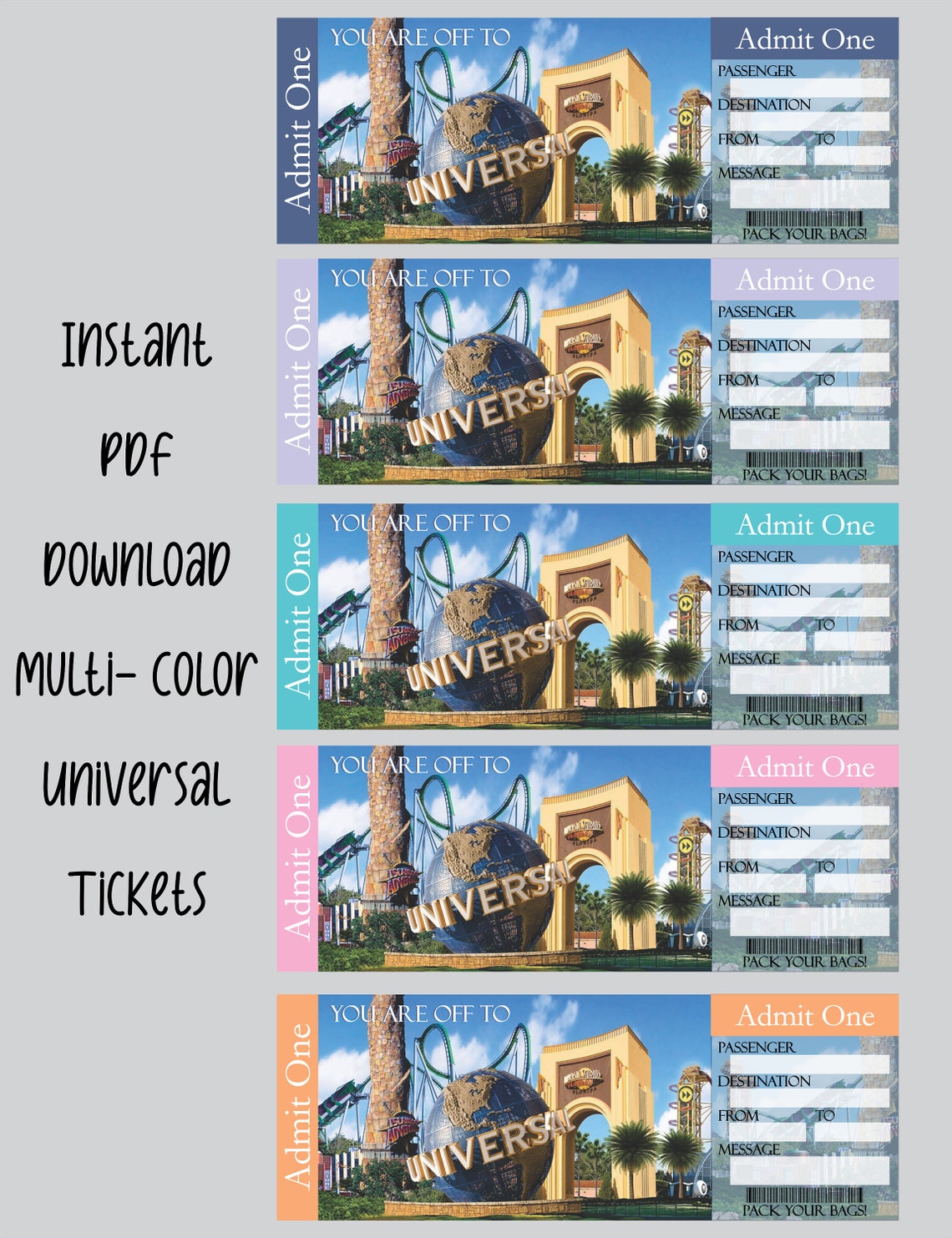 Universal Trip Ticket - Multi Color - PDF Digital Download | Surprise ...