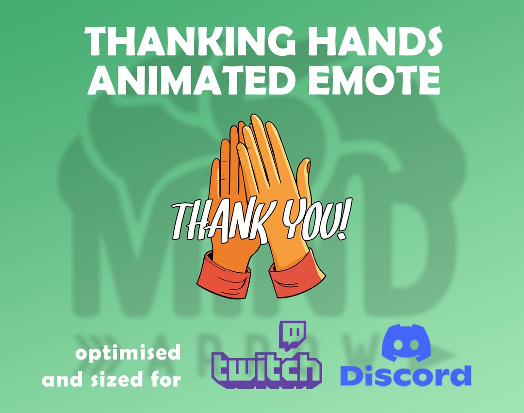 Animated Gif Emote THANKING HANDS for Stream Twich Discord Alert ...