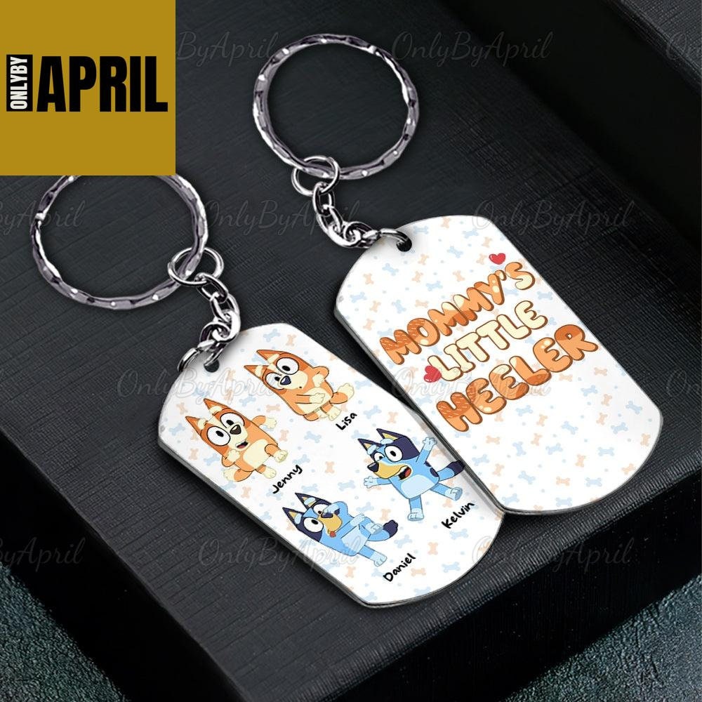 Personalized Bluey Cool Mom Club Keychain, Bluey and Bingo Keychain ...