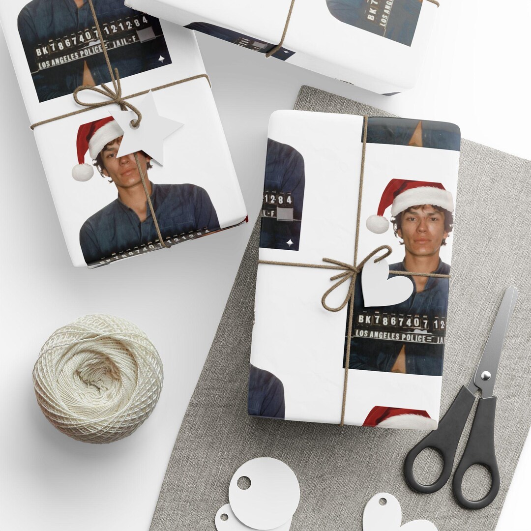 The Night Stalker Santa Hat Portrait Wrapping Paper | Richard Ramirez ...