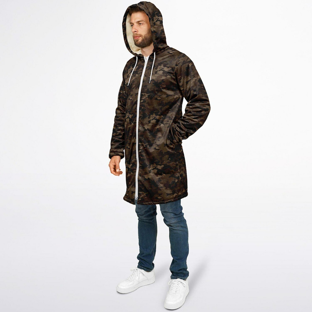 Dark Brown Stealth Camo Zipper Cloak – Tactical Military-inspired ...