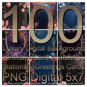 100 Luxury Gold Birthday Frame Designs – 5x7 PNG Digital Download Set ...