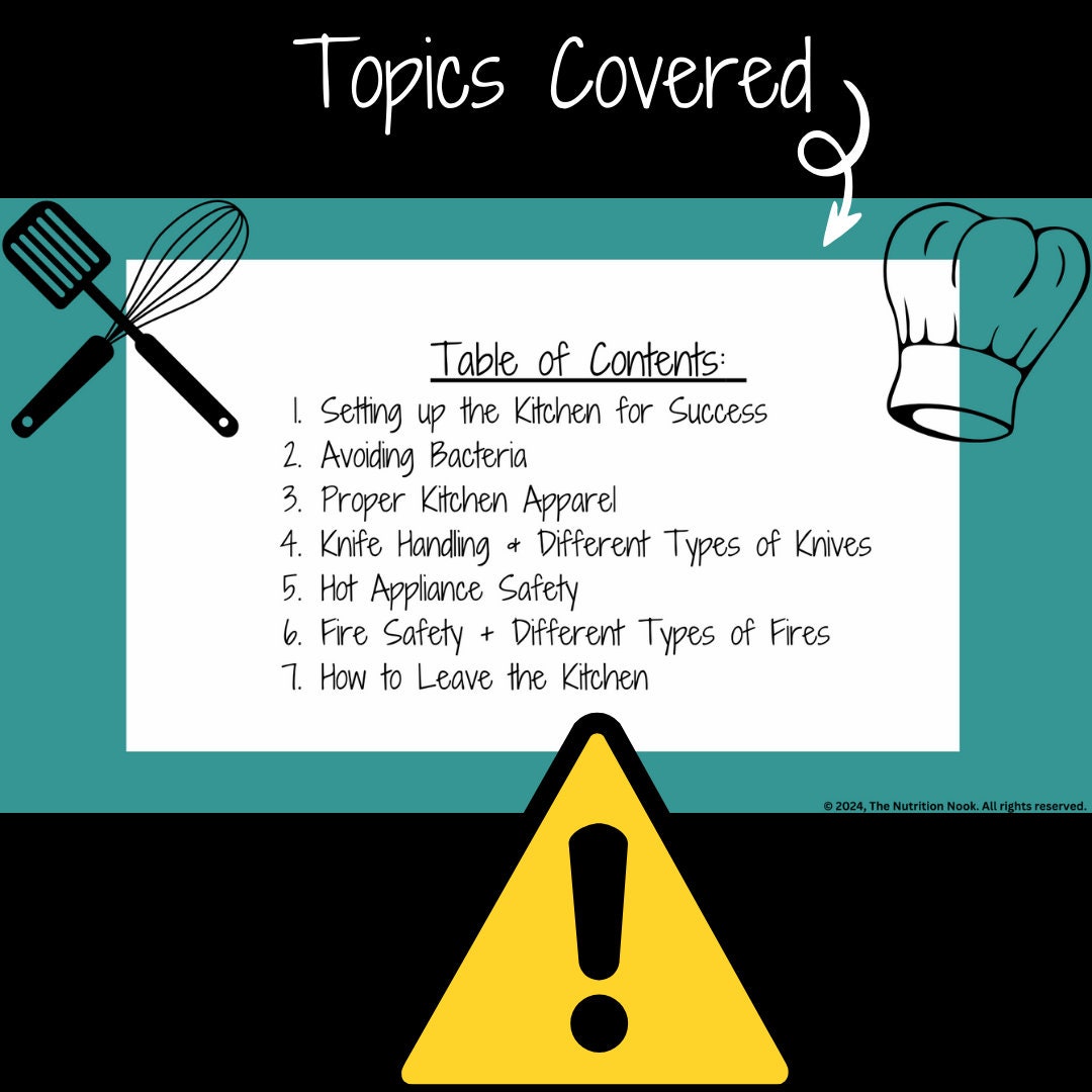 Kitchen Safety Presentation Slideshow for Nutrition & Health Education ...