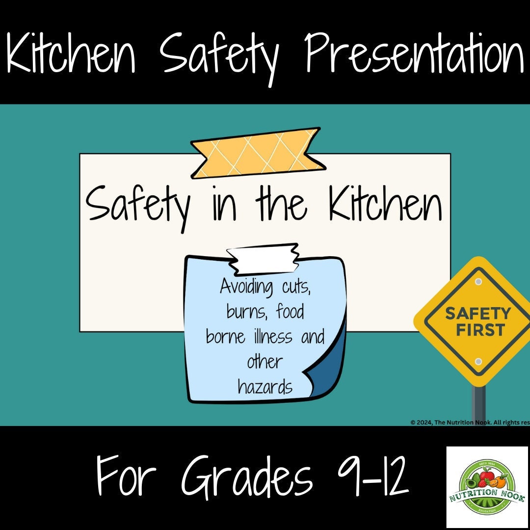 Kitchen Safety Presentation Slideshow for Nutrition & Health Education ...