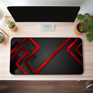 Raven Black & Red Desk Mat, Gaming Mat, Computer Pad, XL Mouse Pad, Art ...