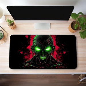 Neon Alien Desk Mat, Aesthetic Gaming Decor, Trendy Workspace Essential ...