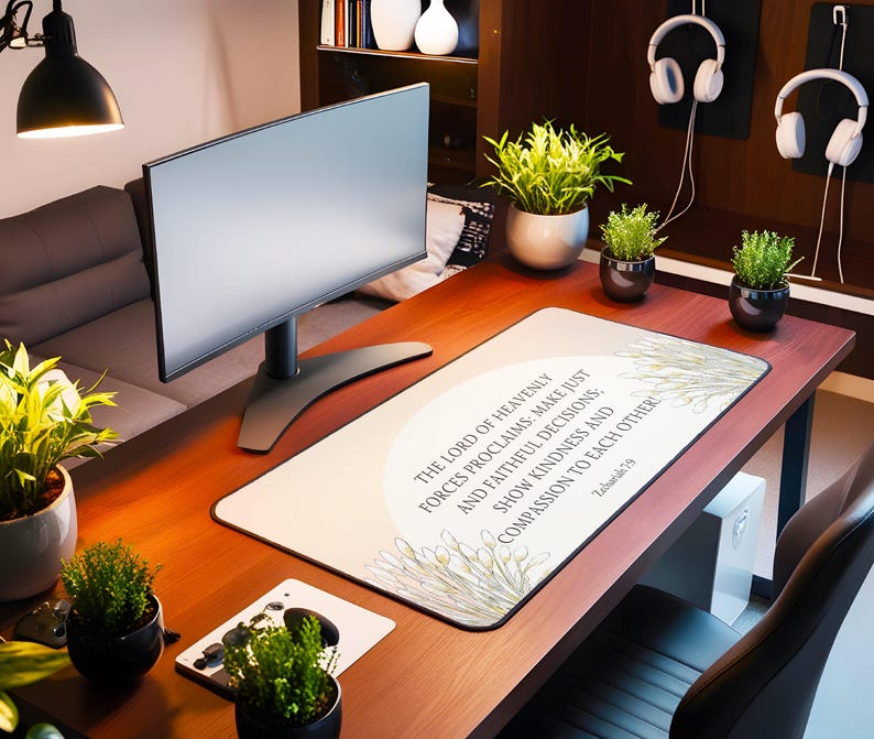 Zechariah 7:9 Desk Mat, Bible Quote, Christian Keyboard Mat, Religious ...