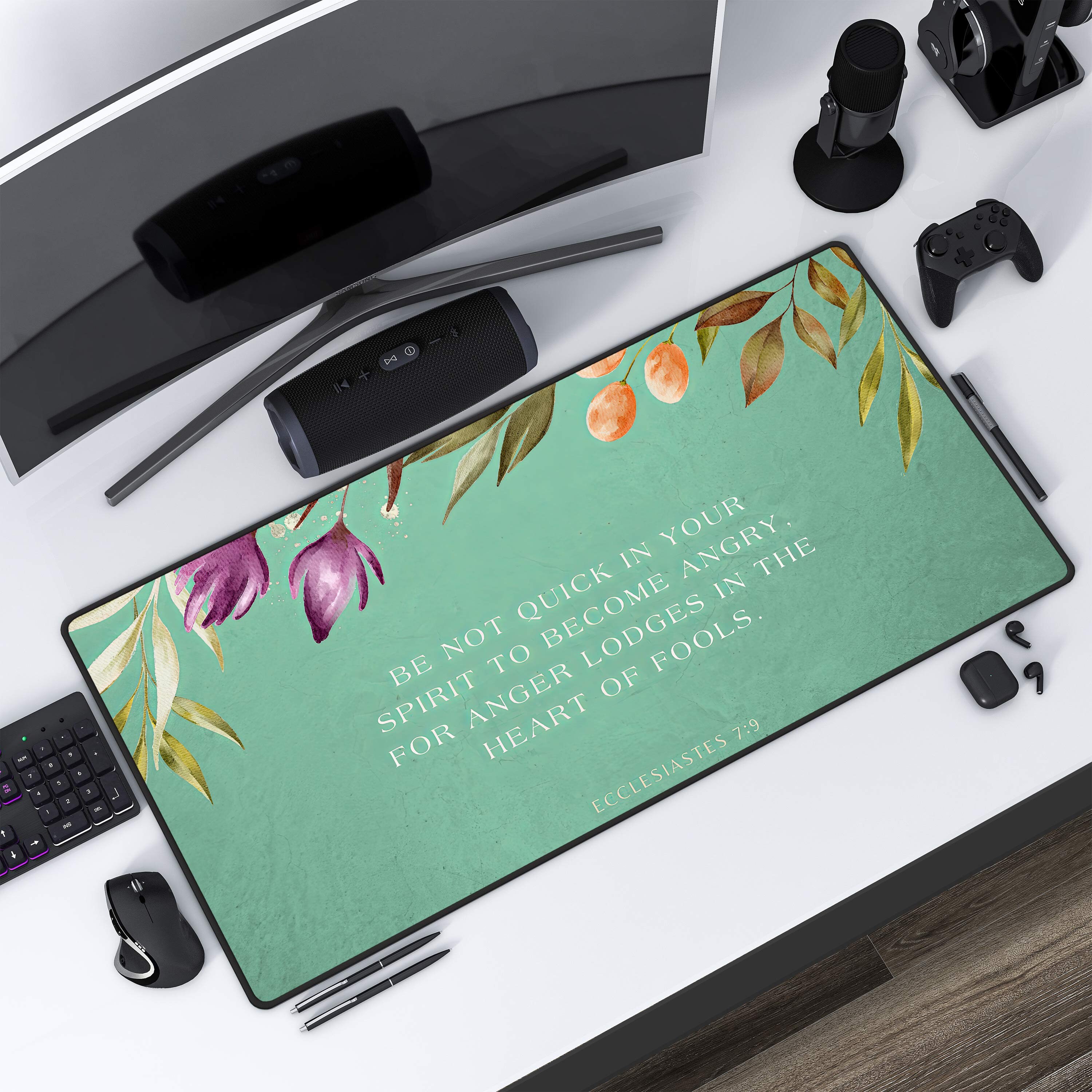 Ecclesiastes 7:9 Desk Mat,christian Keyboard Mat, Bible Quote Pad ...