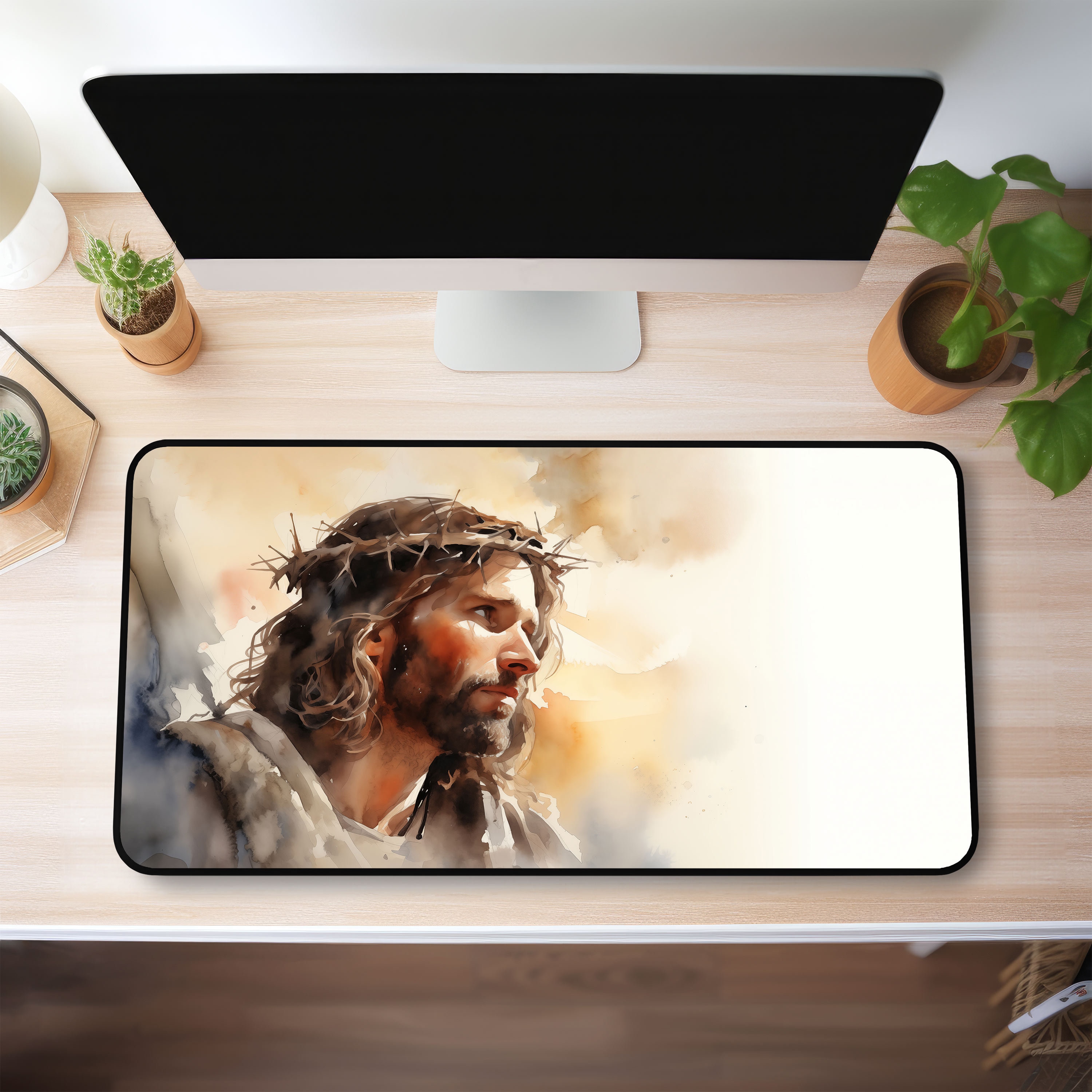 Jesus Christ Desk Mat: Christian Office Decor, Large Mouse Pad - Etsy