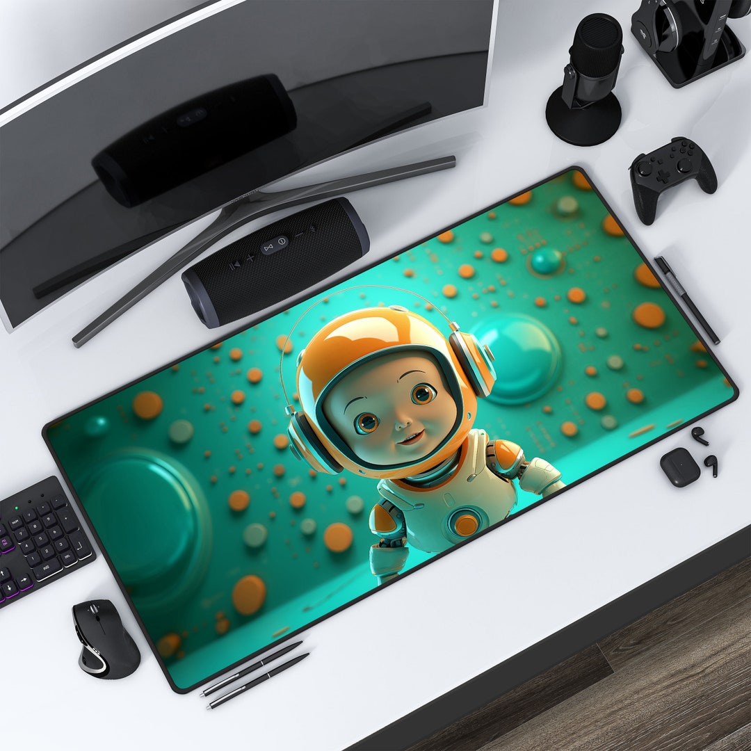 Cartoon Robot Desk Mat: Extra Large Mouse Pad, Colorful Decor - Etsy
