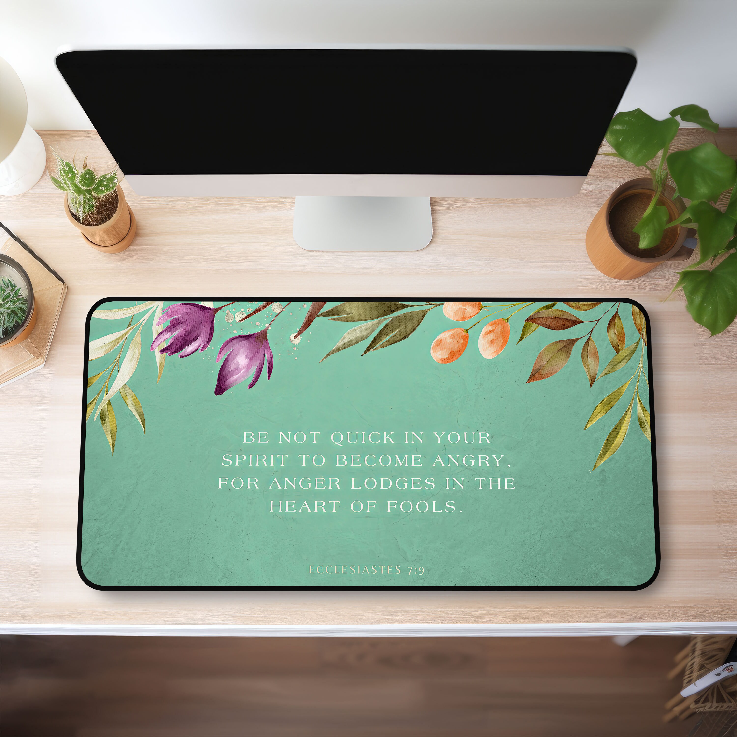Ecclesiastes 7:9 Desk Mat,christian Keyboard Mat, Bible Quote Pad ...