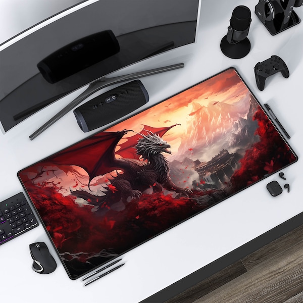 Red Dragon Mouse Pad - Etsy
