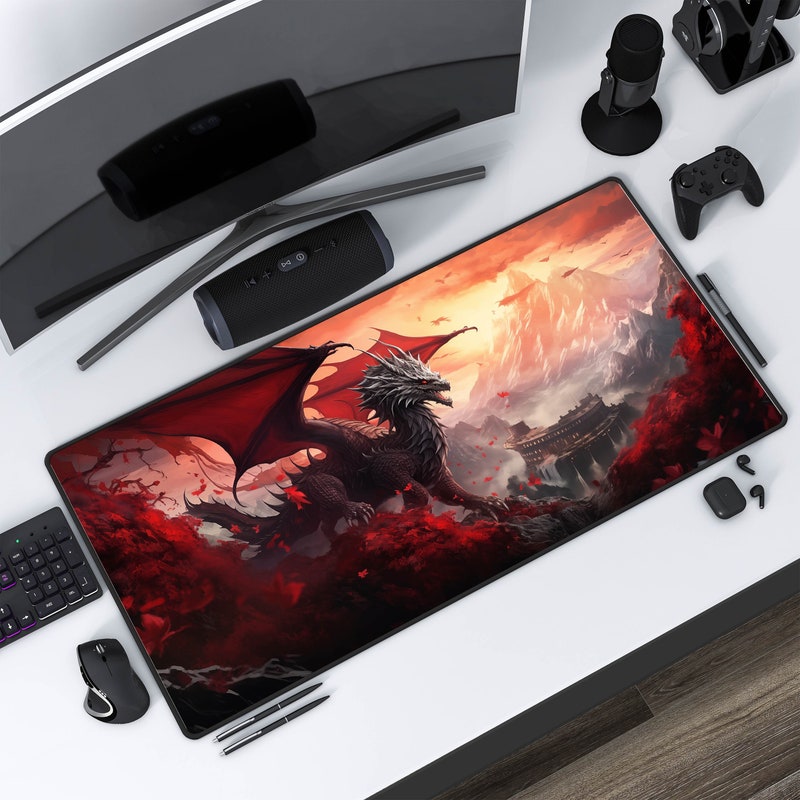 Red Dragon Mouse Pad - Etsy