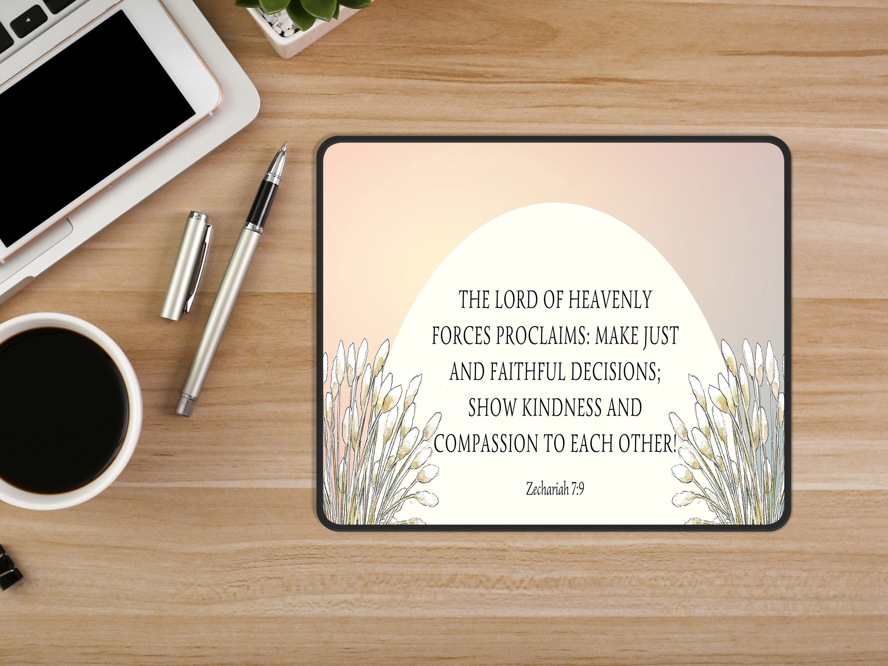 Zechariah 7:9 Desk Mat, Bible Quote, Christian Keyboard Mat, Religious ...