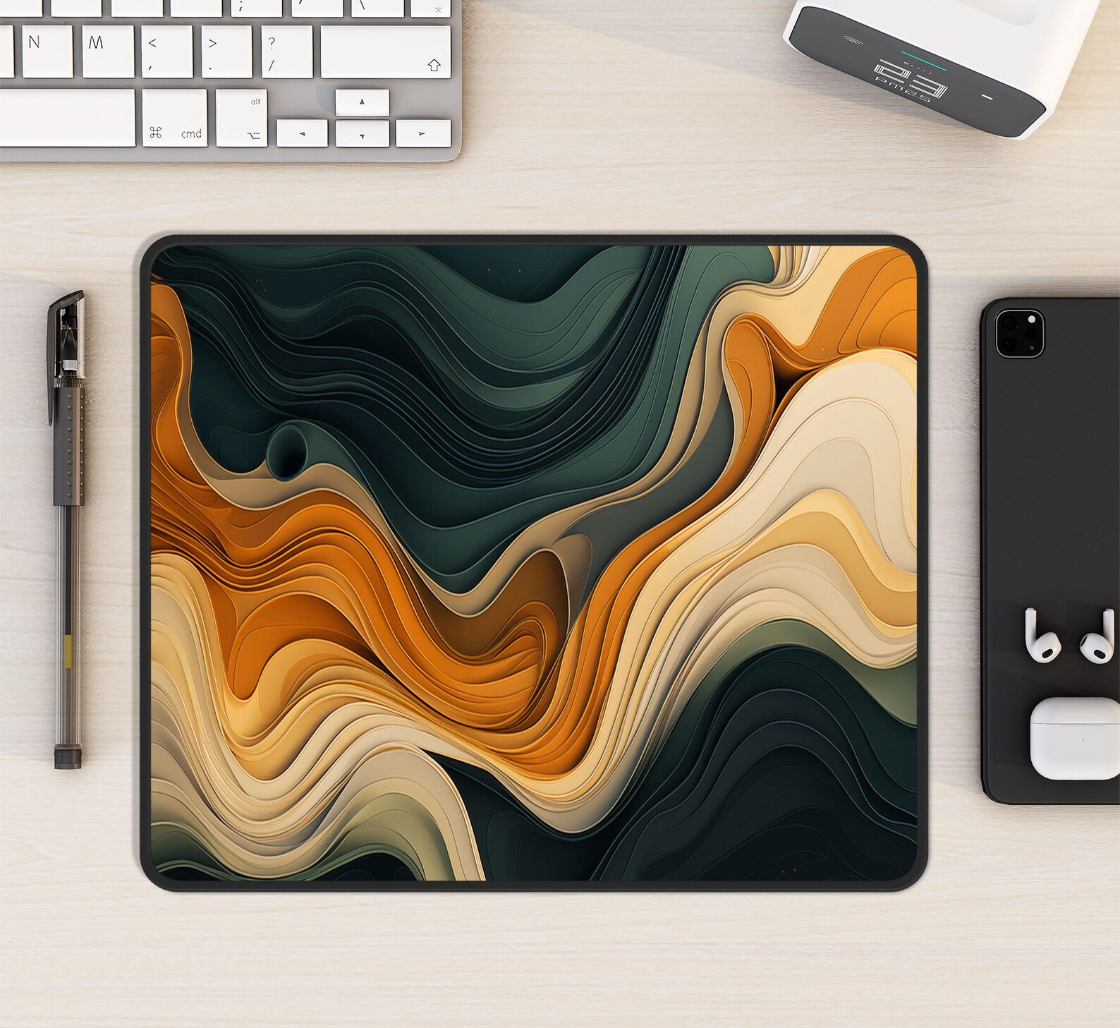 Green Amber Topography Desk Mat: XL Neoprene Mouse Pad - Etsy