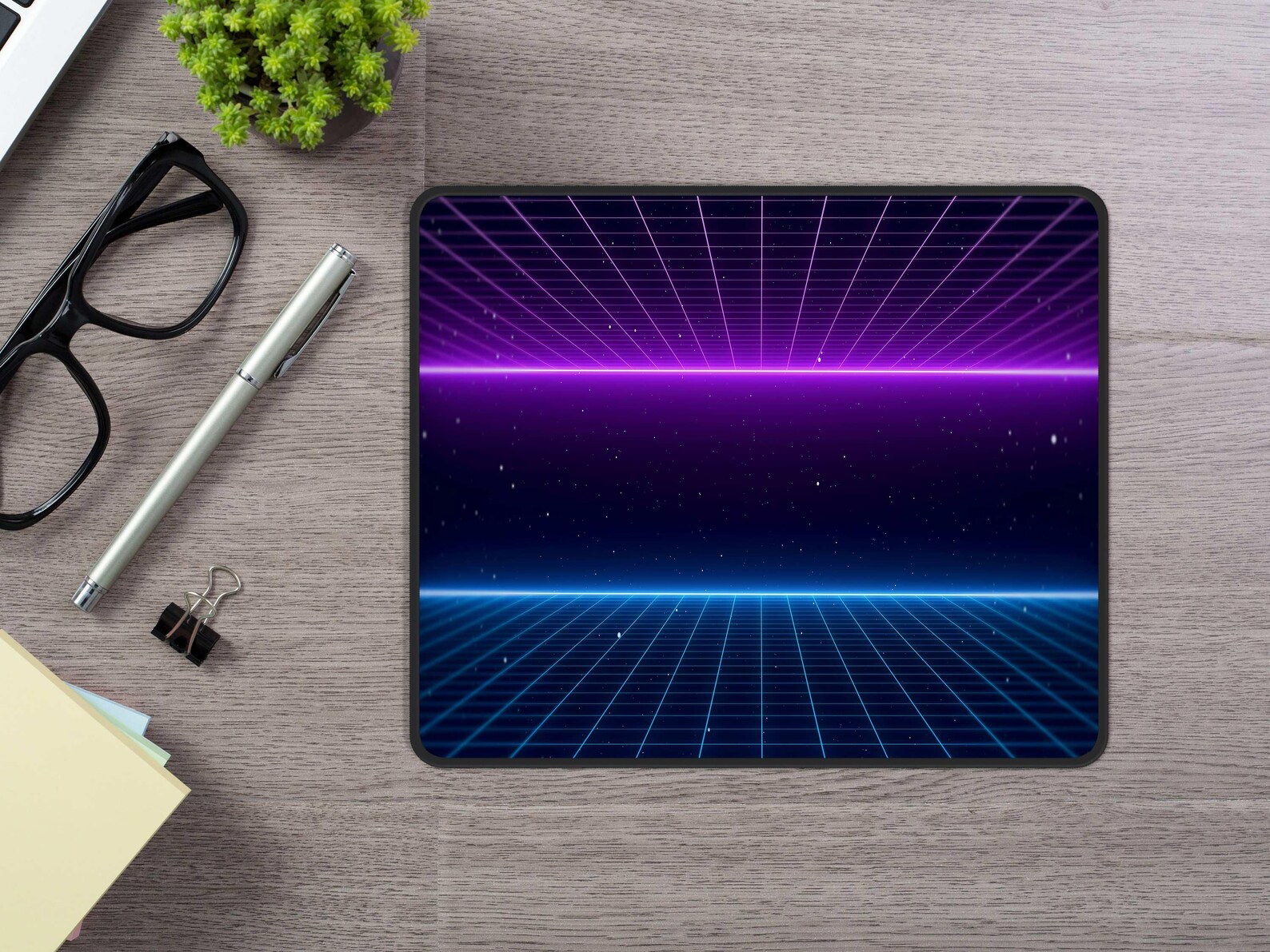 Neon Lines Desk Mat: Blue Purple Gamer Mousepad - Etsy