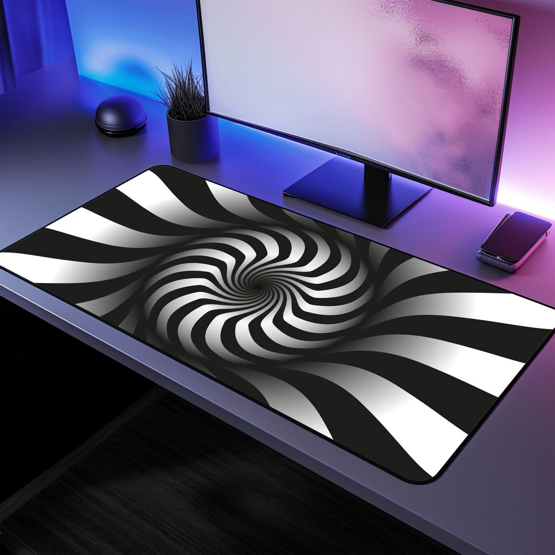 Humbug Black and White Desk Mat, Non Slip Mouse Pad, Xl Computer Pad ...