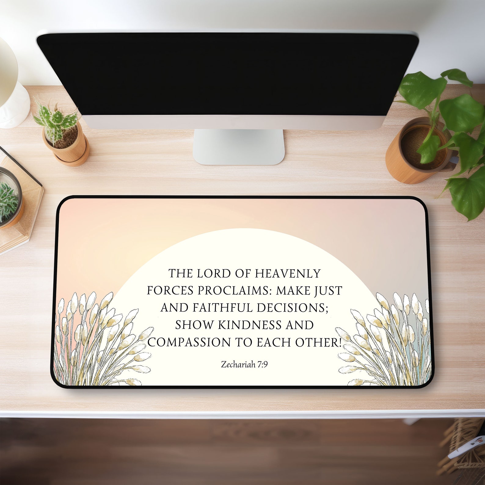 Zechariah 7:9 Desk Mat, Bible Quote, Christian Keyboard Mat, Religious ...
