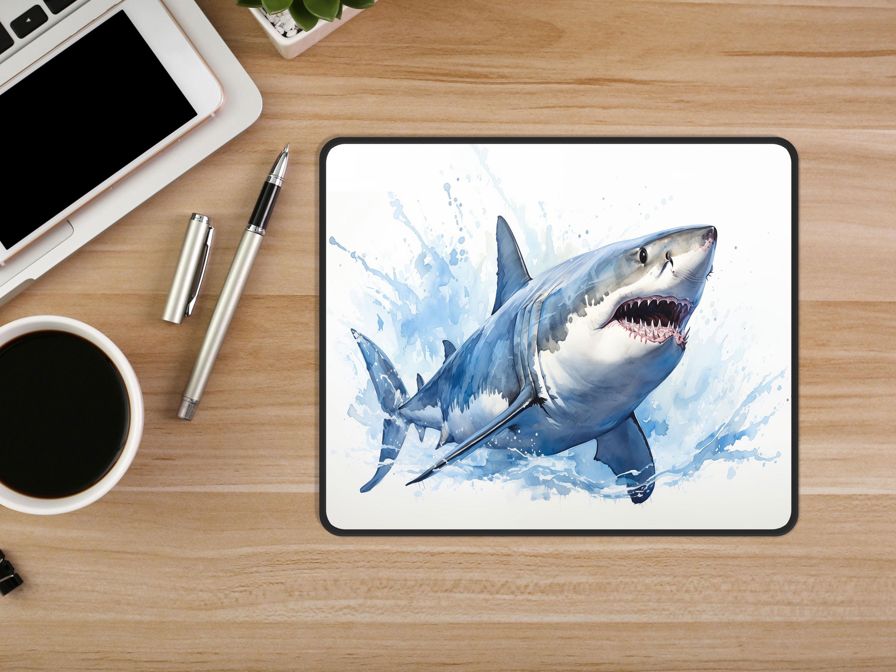 Great White Shark Desk Mat, Gift for Nature Lovers, Workspace Accessory ...