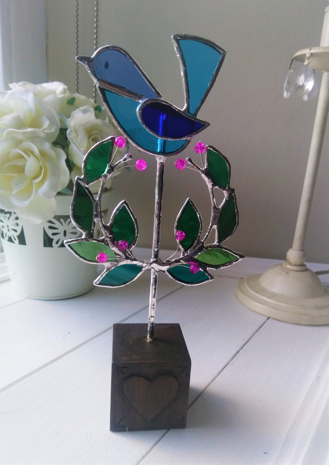 Stained Glass Bird Ornament - Etsy