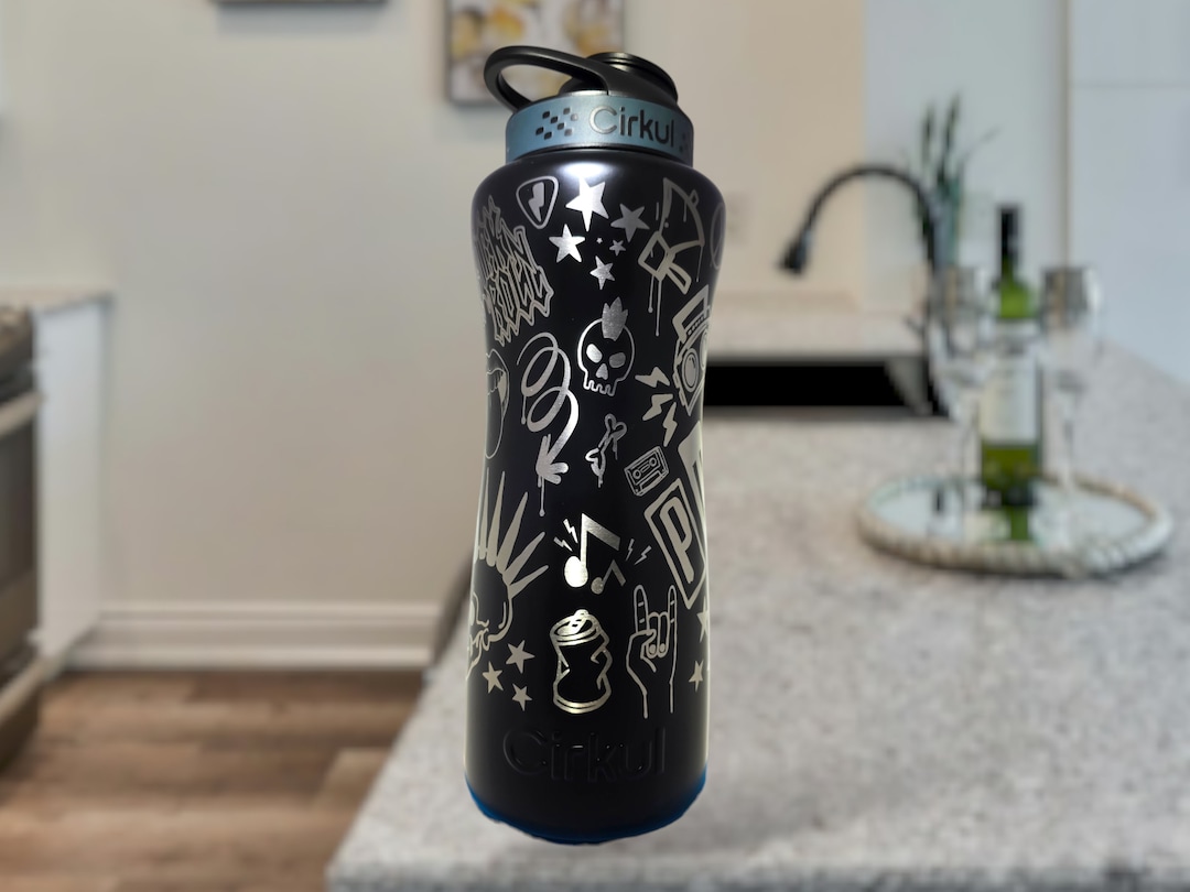 Punk Rock Design Custom Engraved Full-wrap Personalized on 32oz Cirkul ...