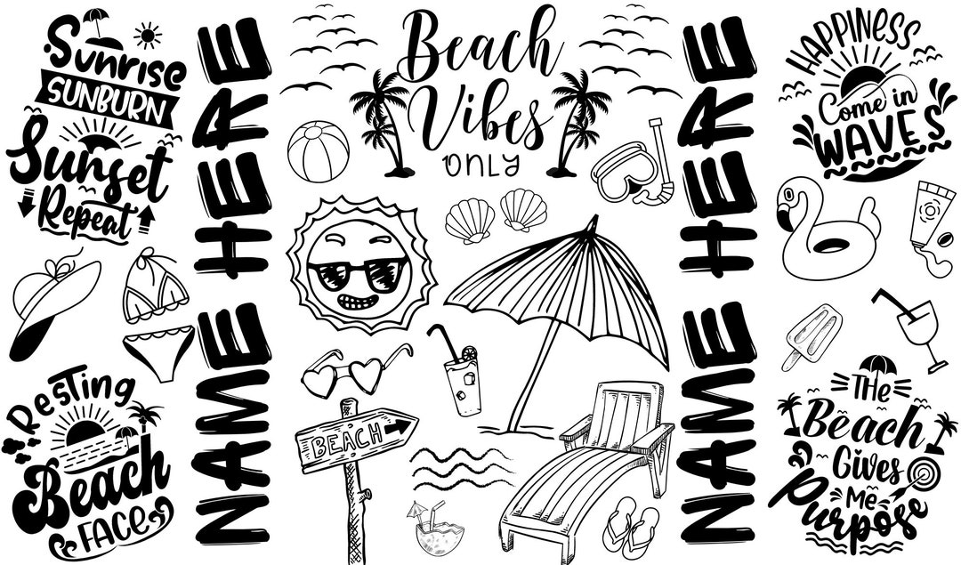 Beach Design Custom Engraved Full-wrap Personalized on 32oz Cirkul ...