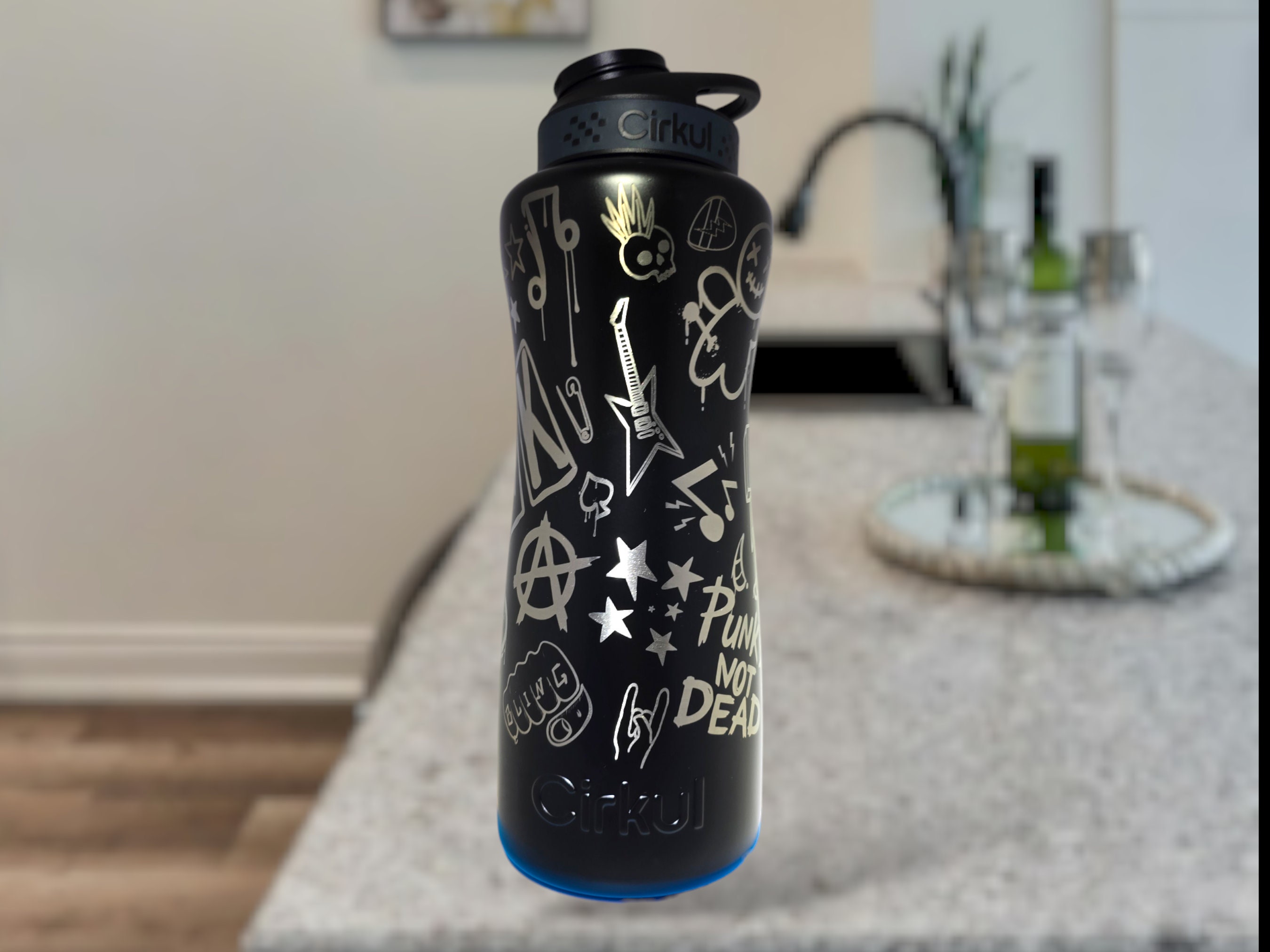 Punk Rock Design Custom Engraved Full-wrap Personalized on 32oz Cirkul ...