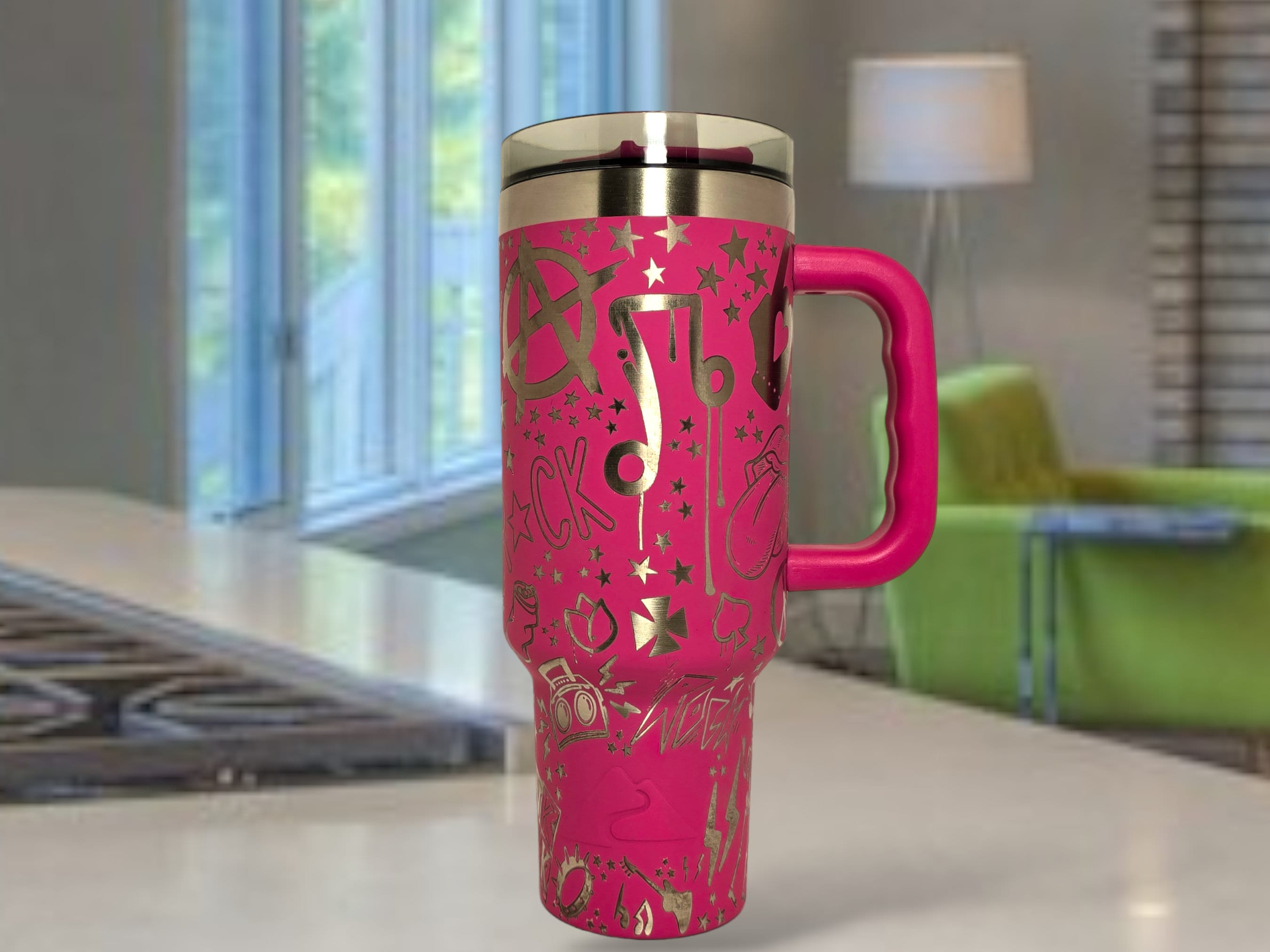 Punk Rock Laser Engraved Full-wrap Design on 40oz Ozark Trail Tumbler ...