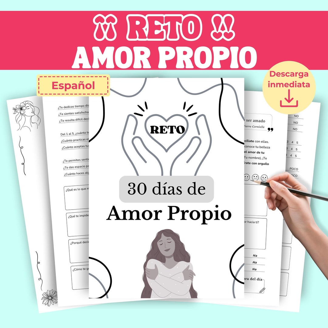 Printable Self-love Challenge Become Aware Self-care Diary Spanish ...