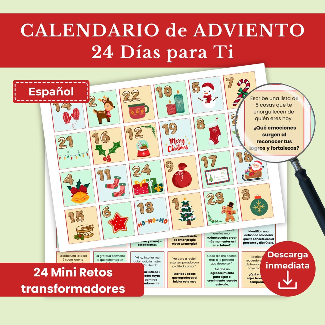 Printable Christmas Advent Calendar Emotional Wellbeing Challenge ...