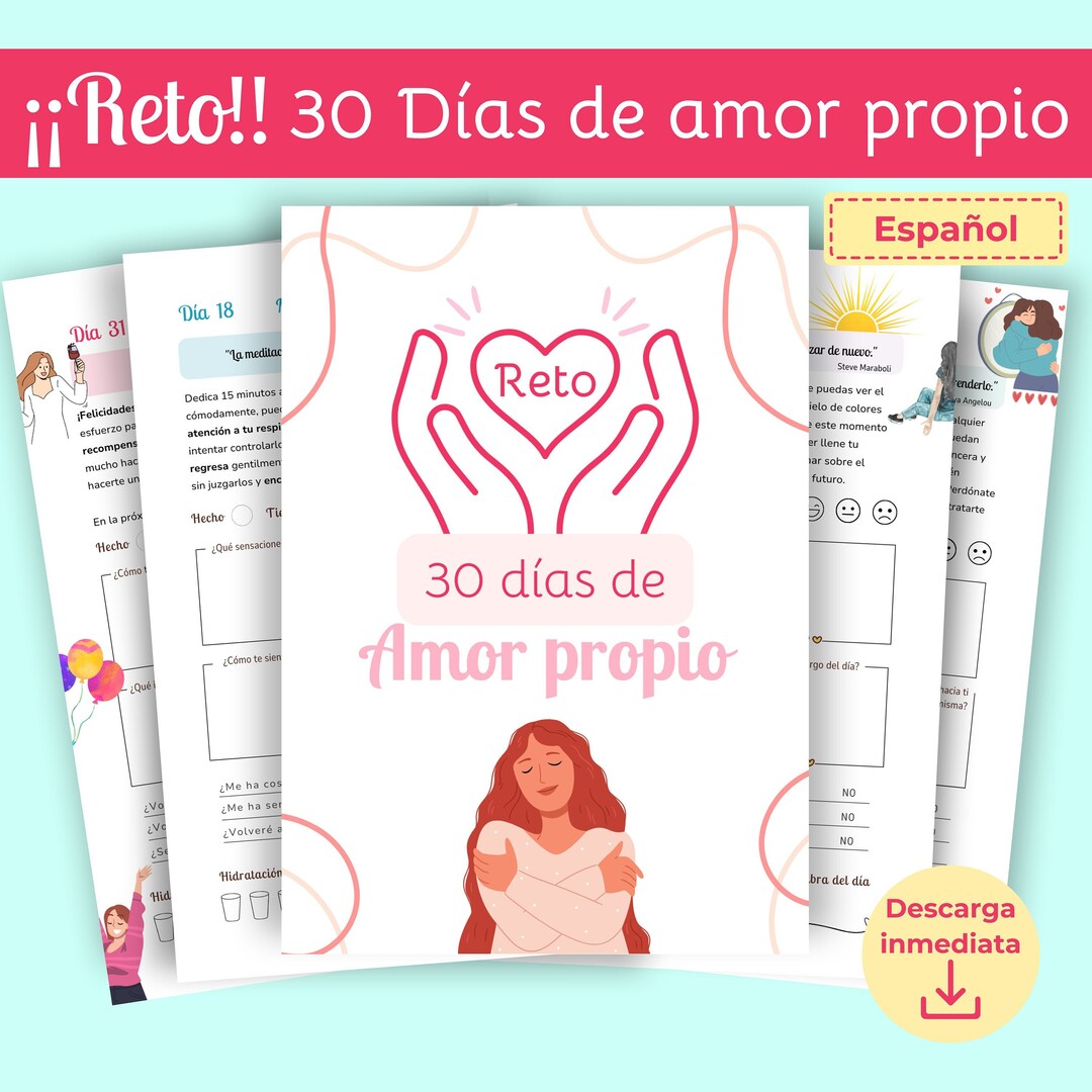 Reto de Amor Propio imprimible Toma Consciencia de Amor y Autocuidado ...