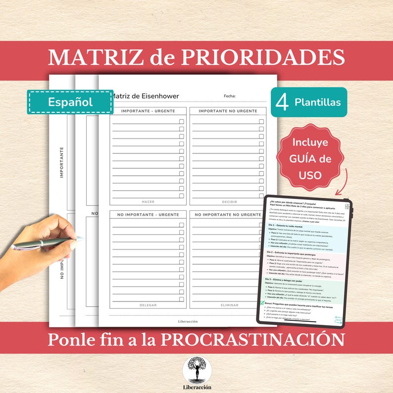 Printable Eisenhower Matrix (spanish) | Prioritization Chart ...