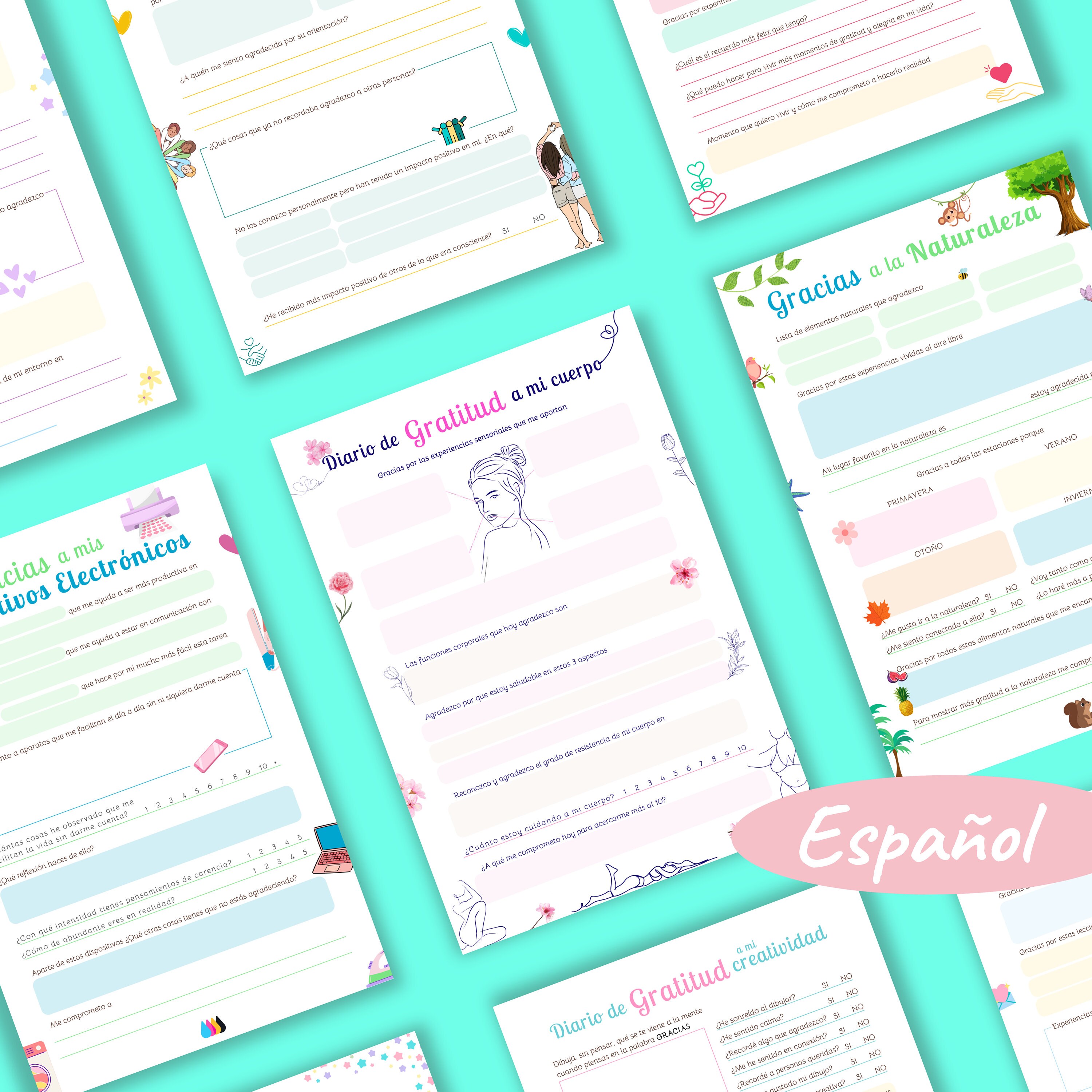 Printable Gratitude Templates | Spanish | Gratitude Journal | PDF ...